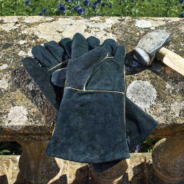 Premium Suede Gauntlet L9 - Arm covering leather gloves. Sleeve guard ...