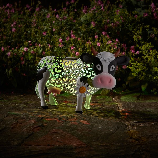 Solar Silhouette Daisy Cow - Smart Solar light – RoverUK.co.uk
