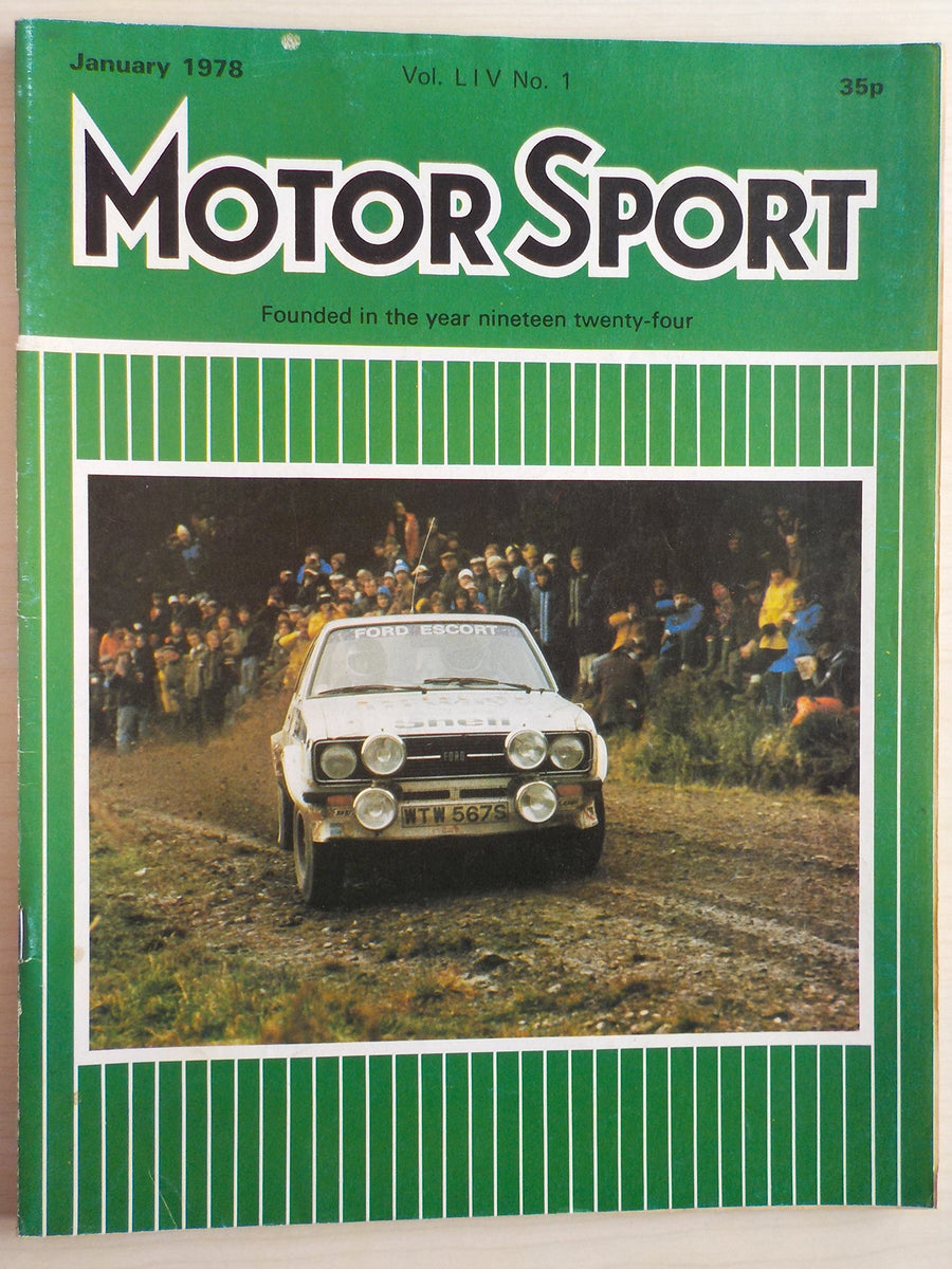 Motor Sport magazine January 1978 Vol LIV No 1 [Paperback] Bill Boddy ...