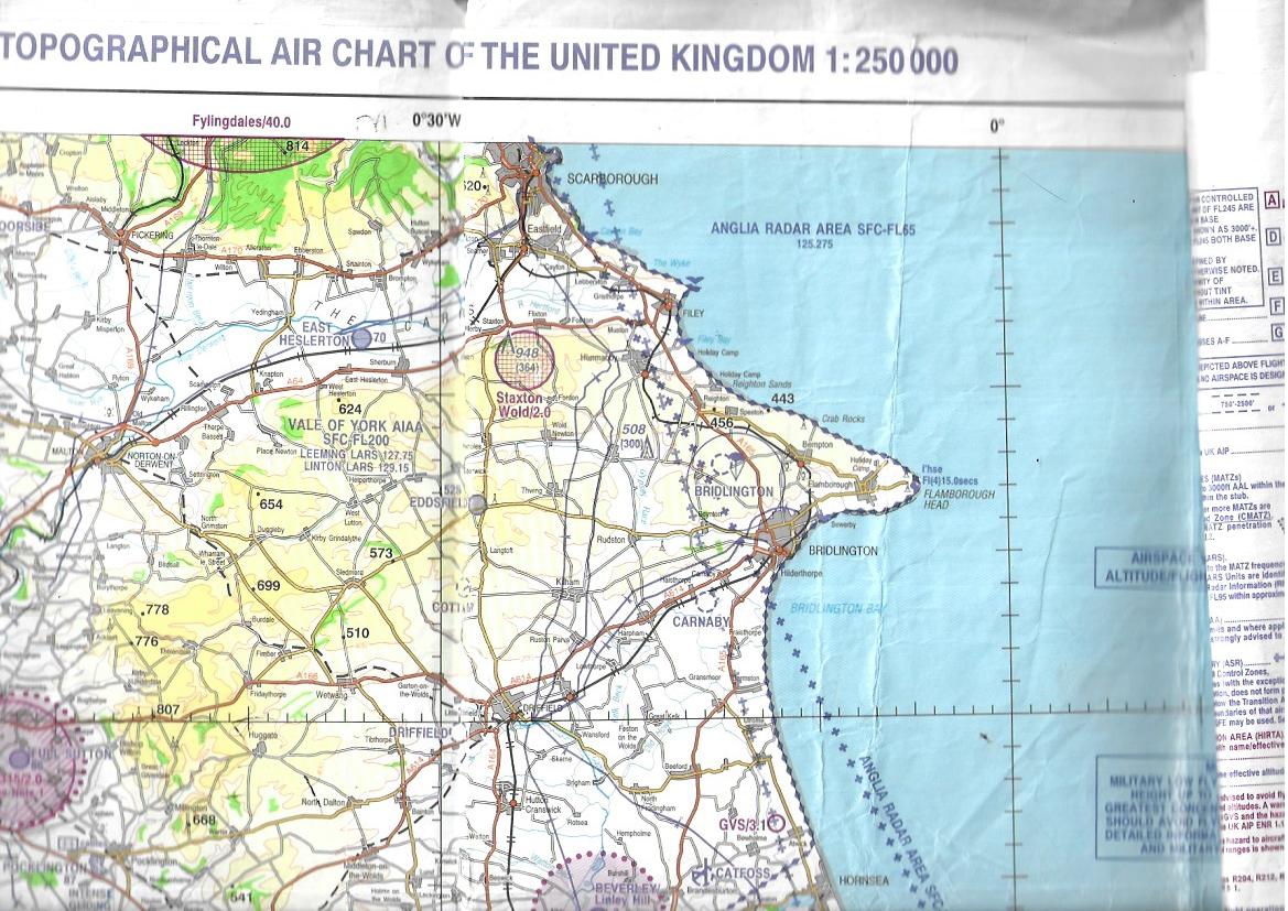 Topographical air chart sheet 6 Edition 3 - Aviation Map East England ...